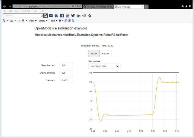 Simulation in Web Browser — OpenModelica User's Guide v1.25.3 documentation